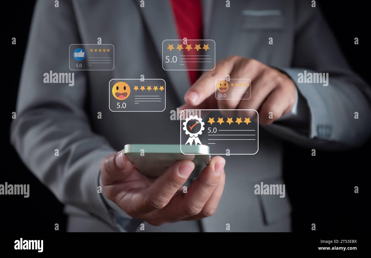 Customer Satisfaction Survey concept, service experience rating online ...