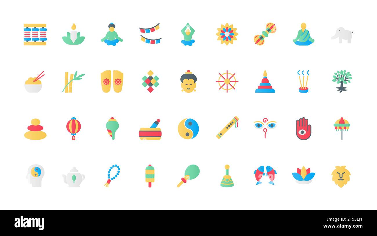 Thai temples and Buddha statue, holistic symbols of zen meditation, wellness and retreat ...