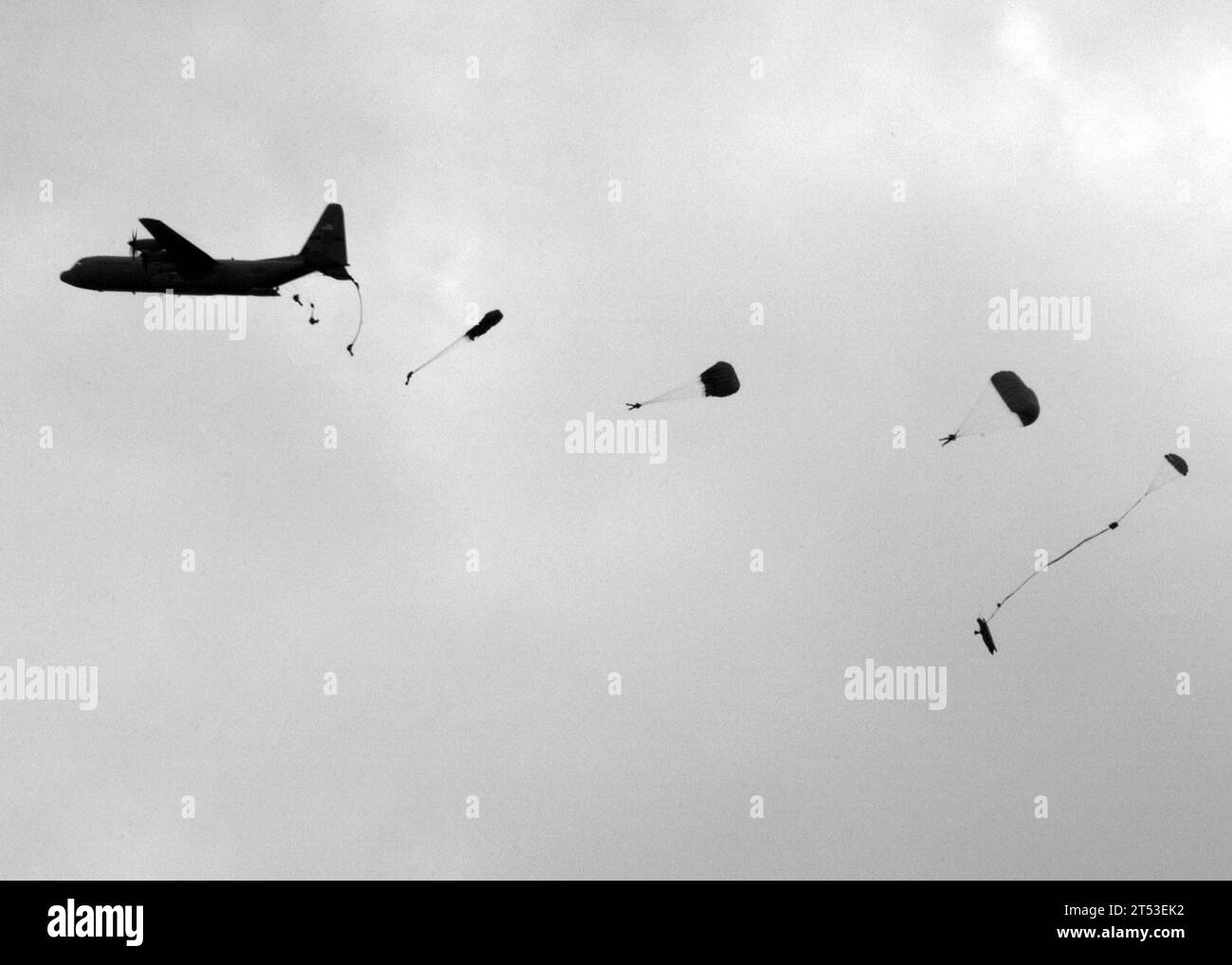 C 130 parachute jump Black and White Stock Photos & Images - Alamy