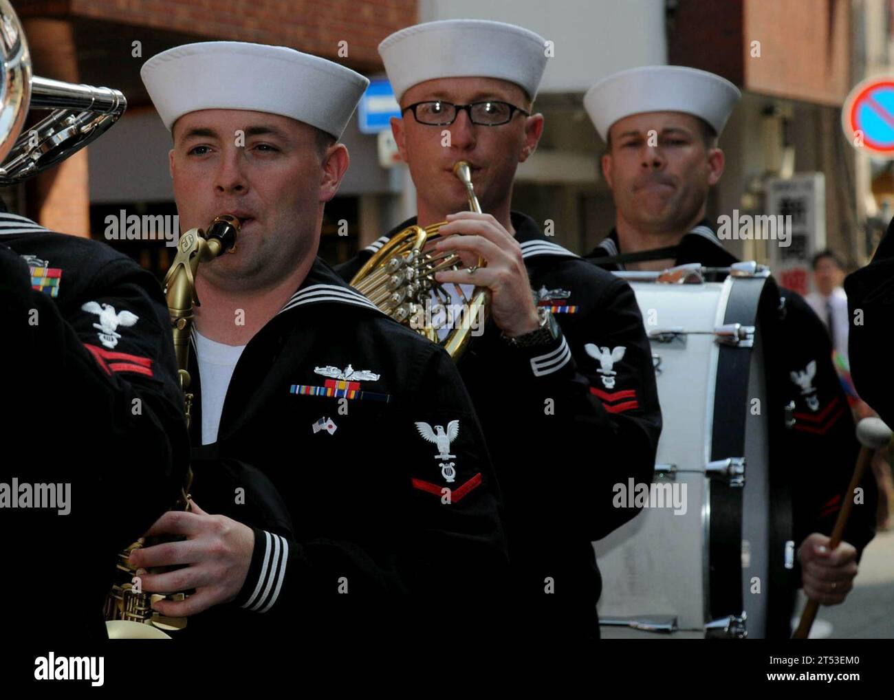 C7F Band Fukuoka Dontaku Parade, Sailors, U.S. Navy Stock Photo - Alamy