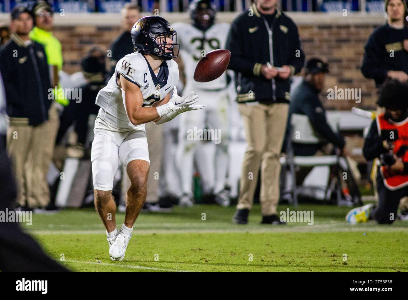 Durham, NC, USA. 2nd Nov, 2023. Wake Forest Demon Deacons wide receiver ...