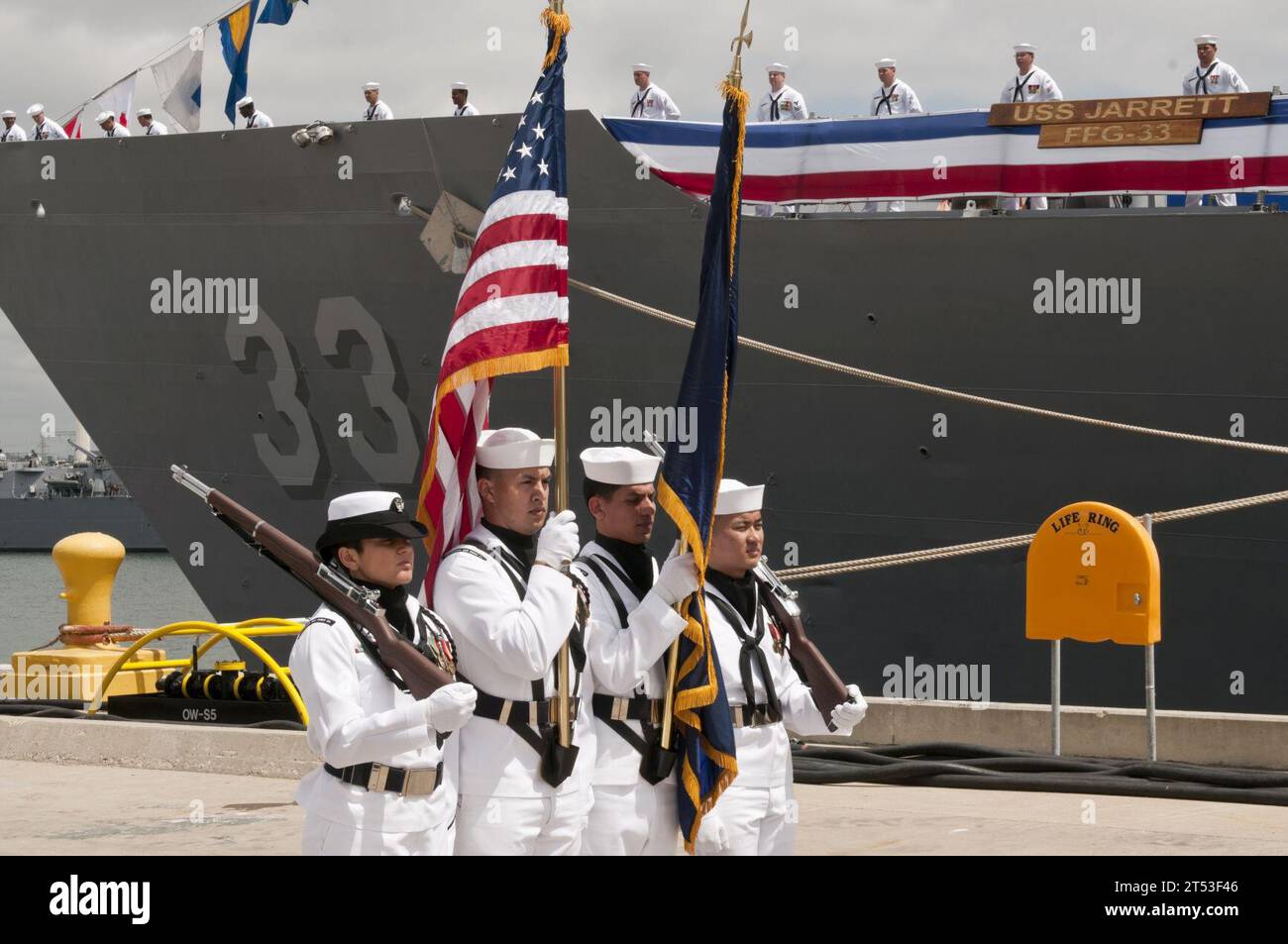 Calif., color guard, decommissioning ceremony, Frigate, naval station ...