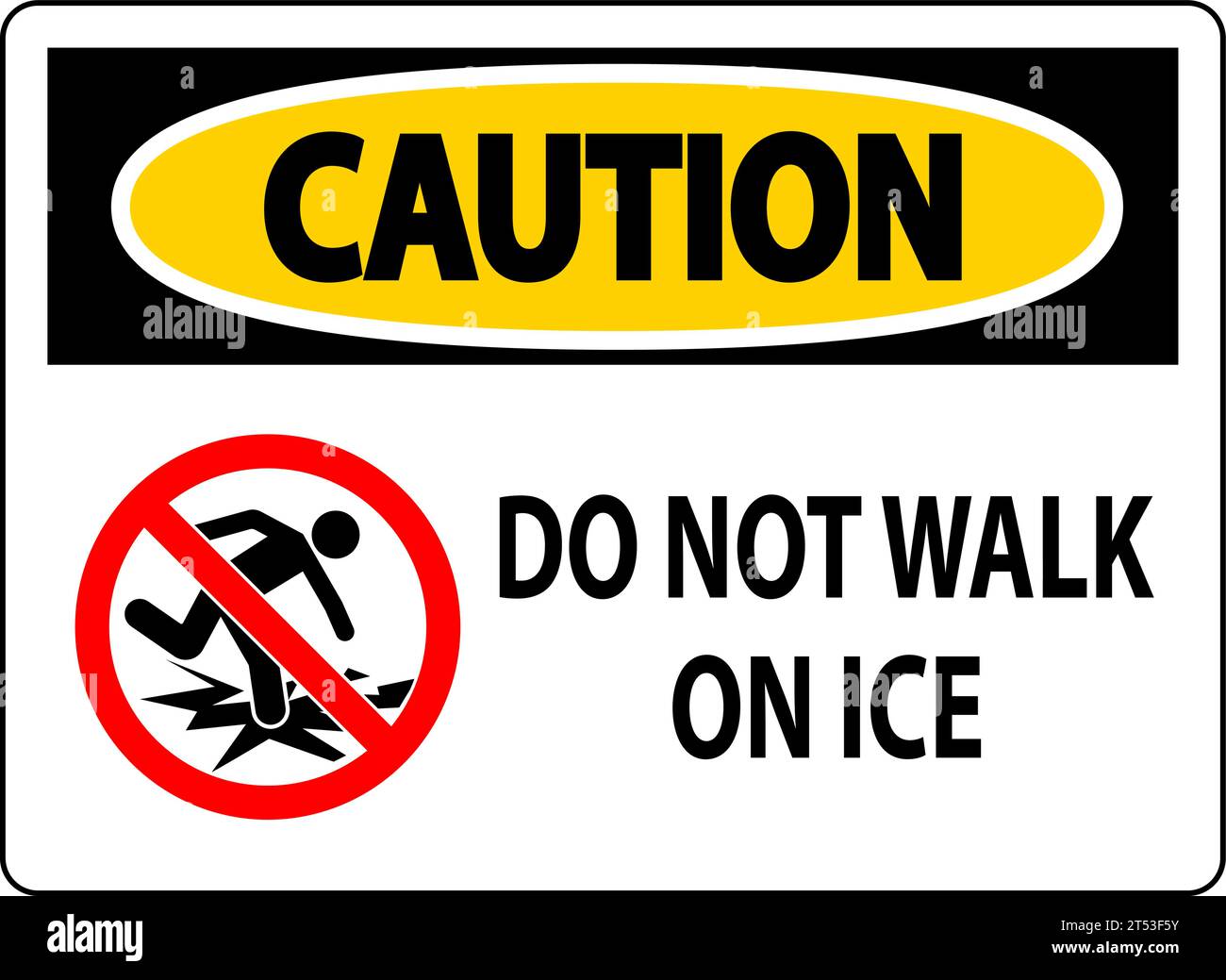 Caution Sign Do Not Walk On Ice Stock Vector Image & Art - Alamy