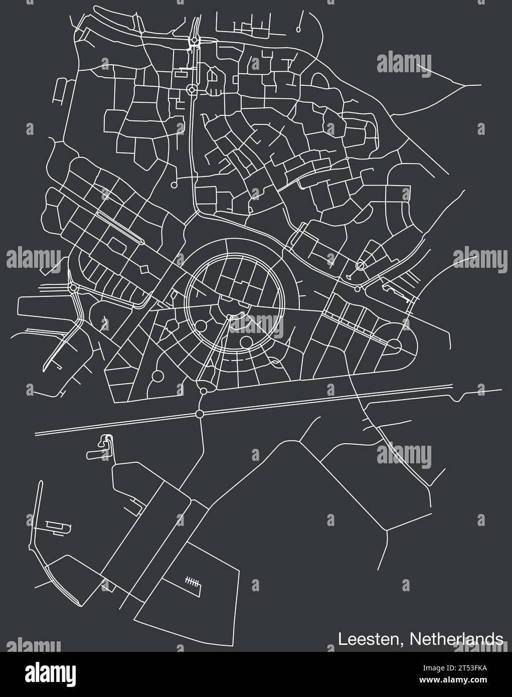Street roads map of LEESTEN, NETHERLANDS Stock Vector Image & Art - Alamy
