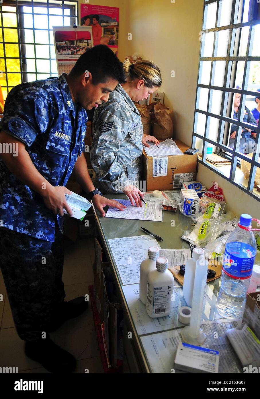 Cambodia, doctor, medical community service project, medicine sorting ...