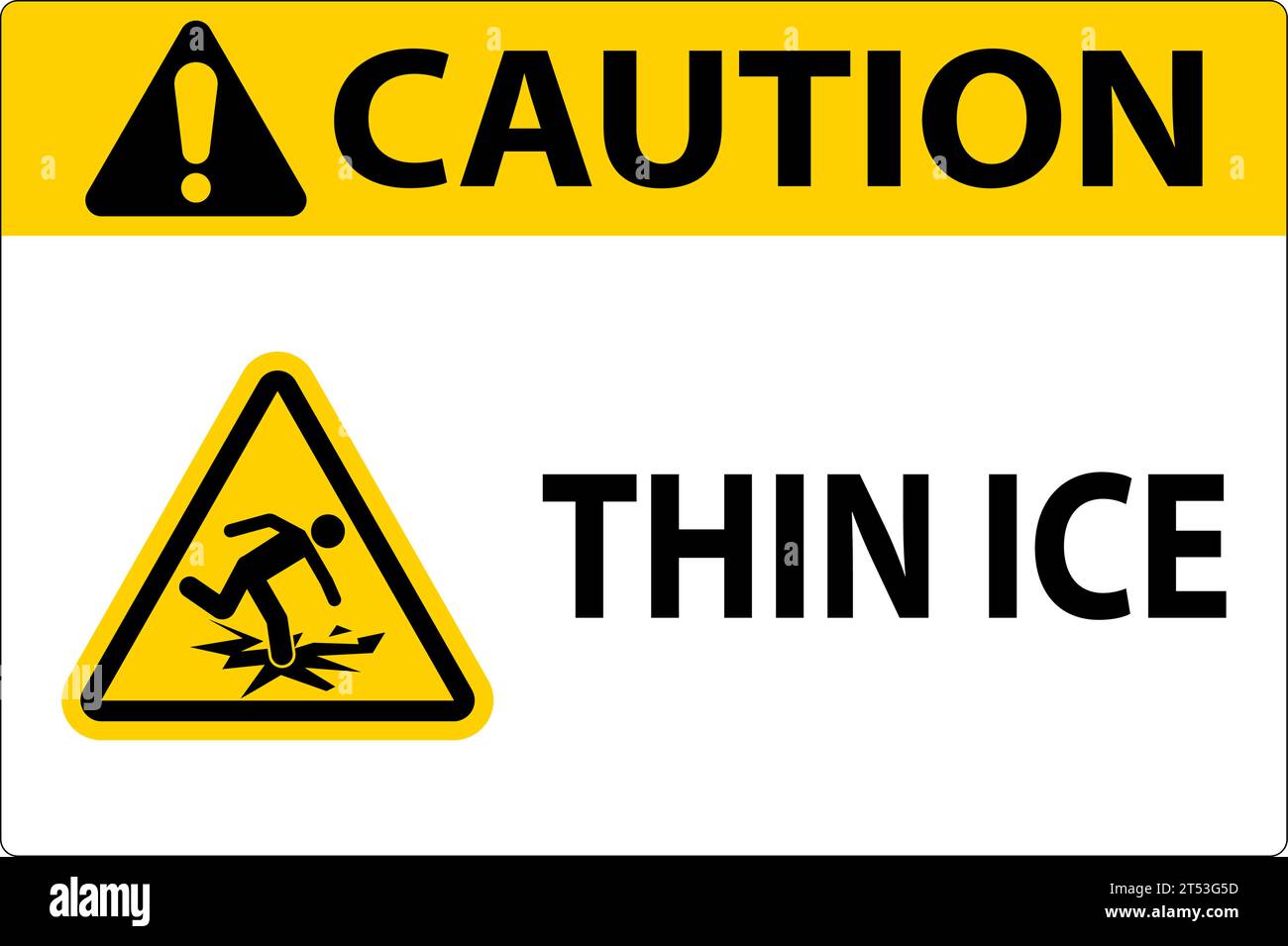 Water Safety Sign Danger - Thin Ice Stock Vector Image & Art - Alamy