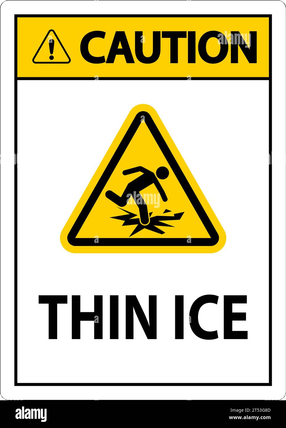 Water Safety Sign Danger - Thin Ice Stock Vector Image & Art - Alamy