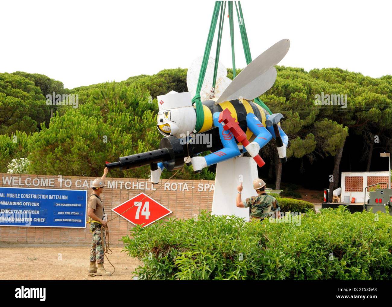 Camp Mitchell, monument, Naval Mobile Construction Battalion 74, navy ...