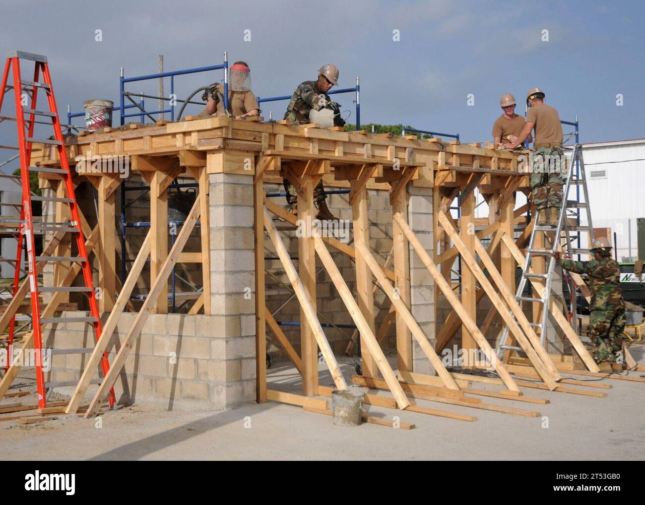 Camp Mitchell, CONCRETE, NMCB 74, overhead pour, Rota, SEABEES, Spain ...