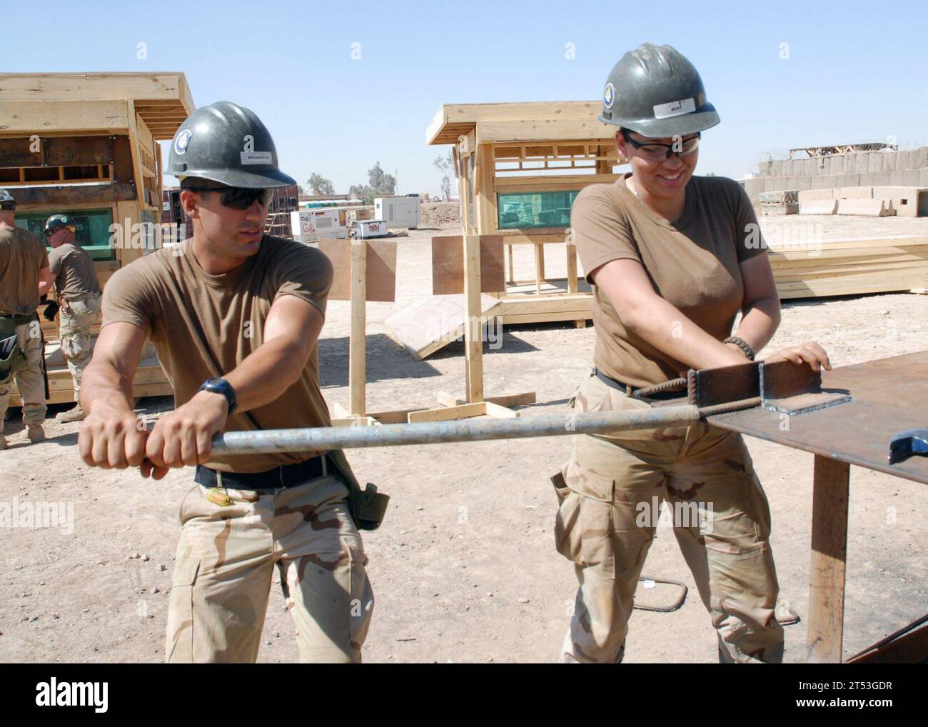 Camp Ramadi, Iraq, Naval Mobile Construction Battalion (NMCB) 4 Stock ...