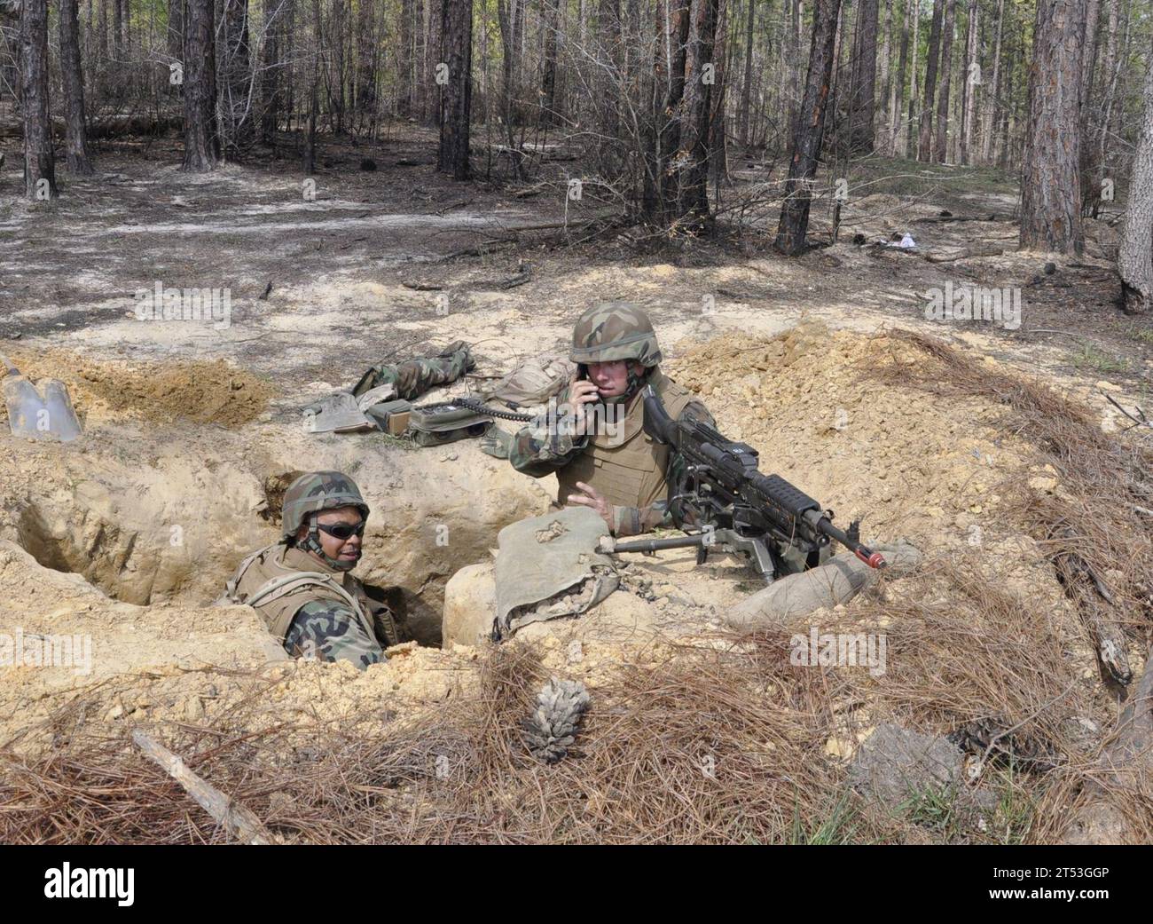 Camp Shelby, fox hole, joint chief and officer field exercise, m-16 ...