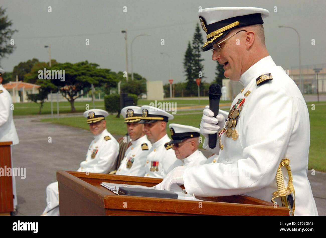 Camp Shields, change of command ceremony, Global War on Terrorism ...