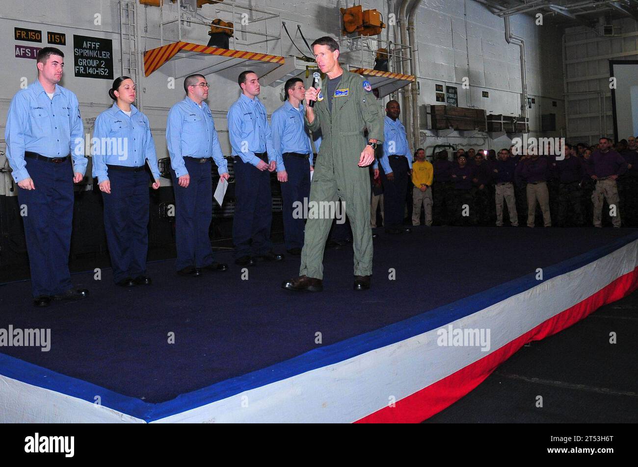 Captain's Call, Deployment, navy, Sailors, U.S. Navy, USS Nimitz Stock ...