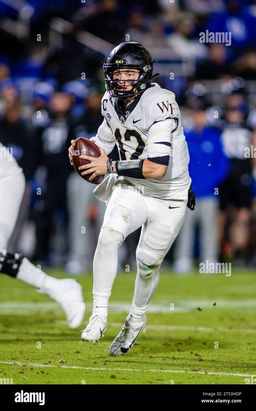 Durham, NC, USA. 2nd Nov, 2023. Wake Forest Demon Deacons quarterback ...