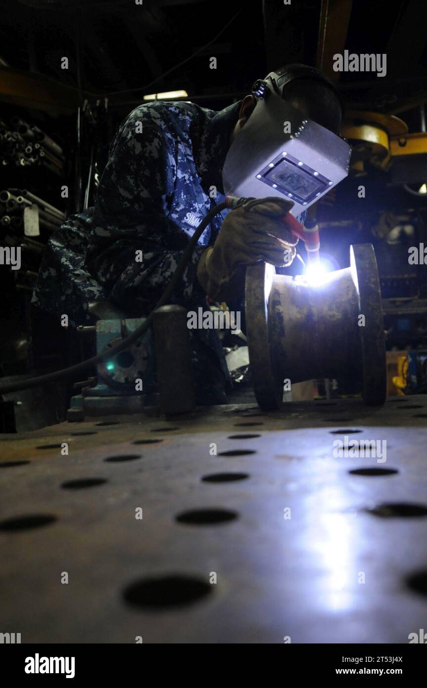 Caribbean Sea, fire pump, LHD 1, multipurpose amphibious assault ship ...