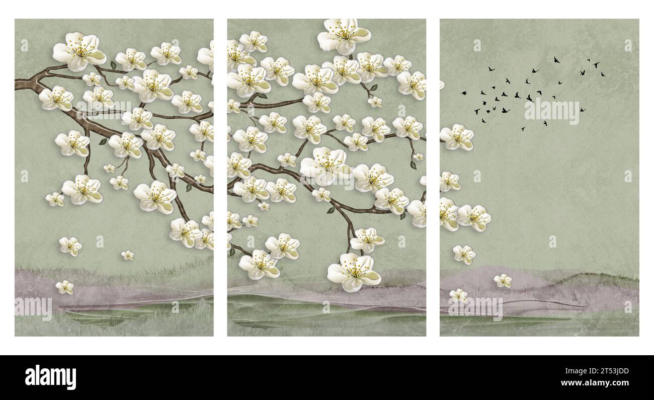 3d mural floral Cut Out Stock Images & Pictures - Alamy