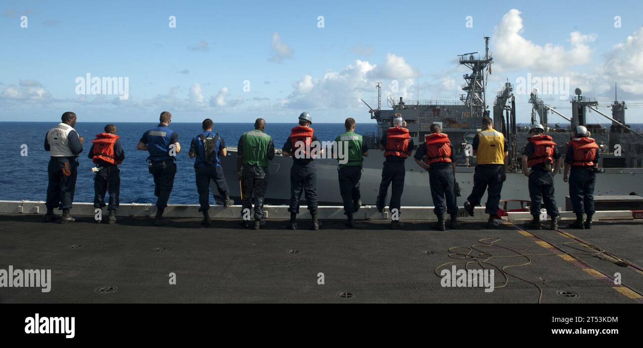 Carrier Strike Group, cvn 74, fast combat support ship, flight deck ...