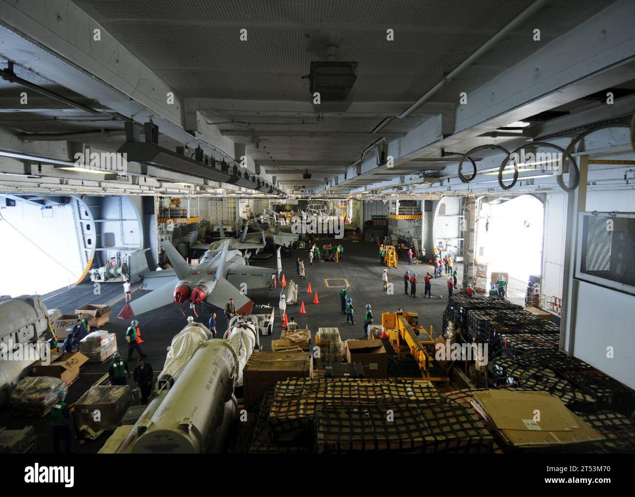 Carrier, HANGAR BAY, people Stock Photo - Alamy