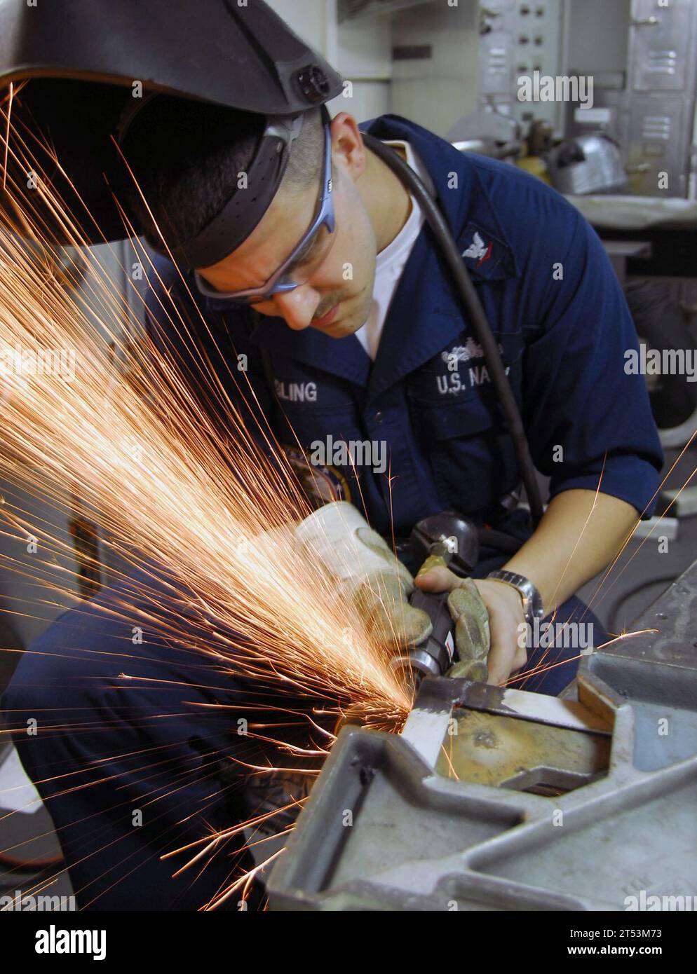 Carrier, interior, people, Sailor, welding Stock Photo - Alamy