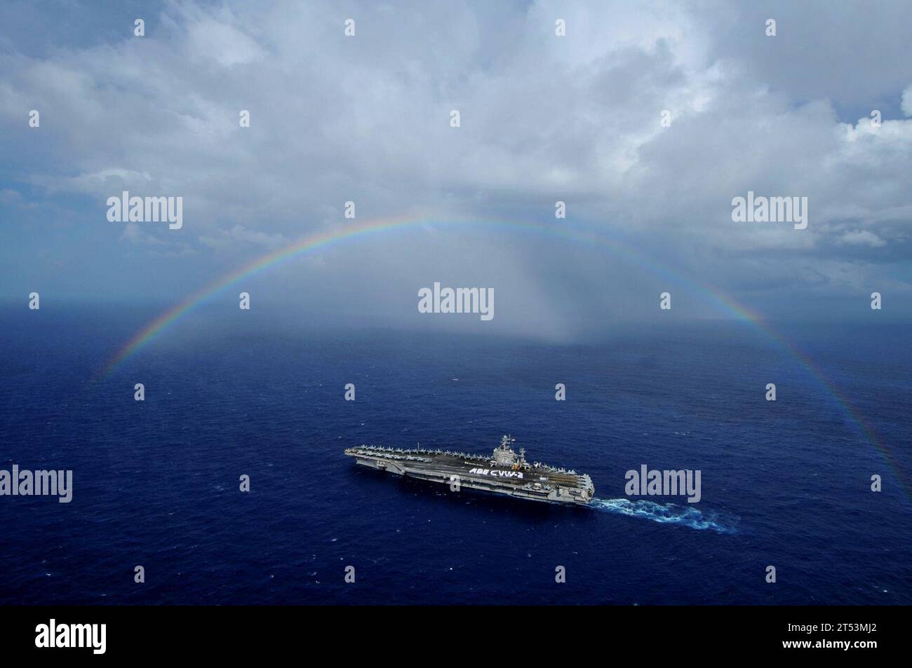 Carrier, rainbow, ships Stock Photo - Alamy
