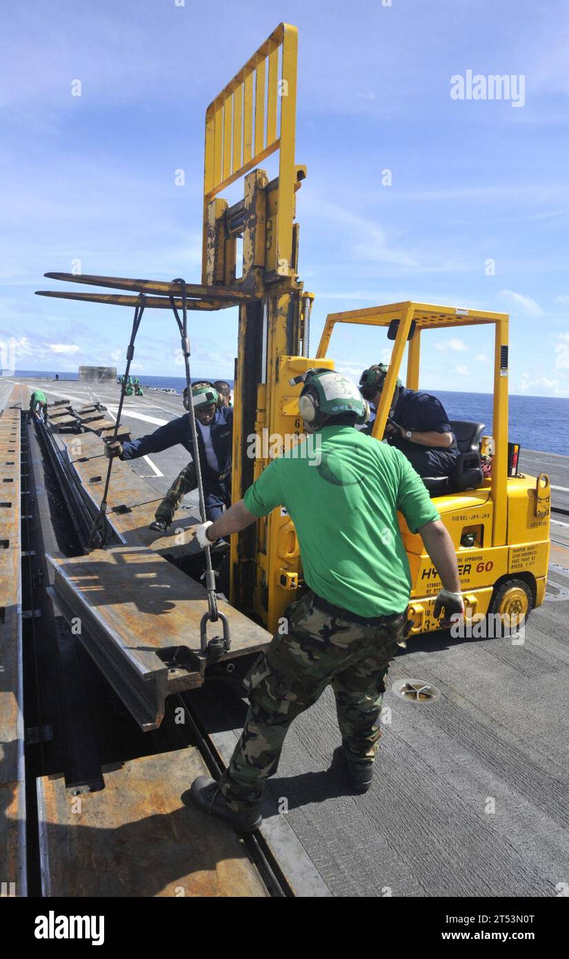 catapult, flight deck, folk lift, Sailor, U.S. Navy, USS George ...