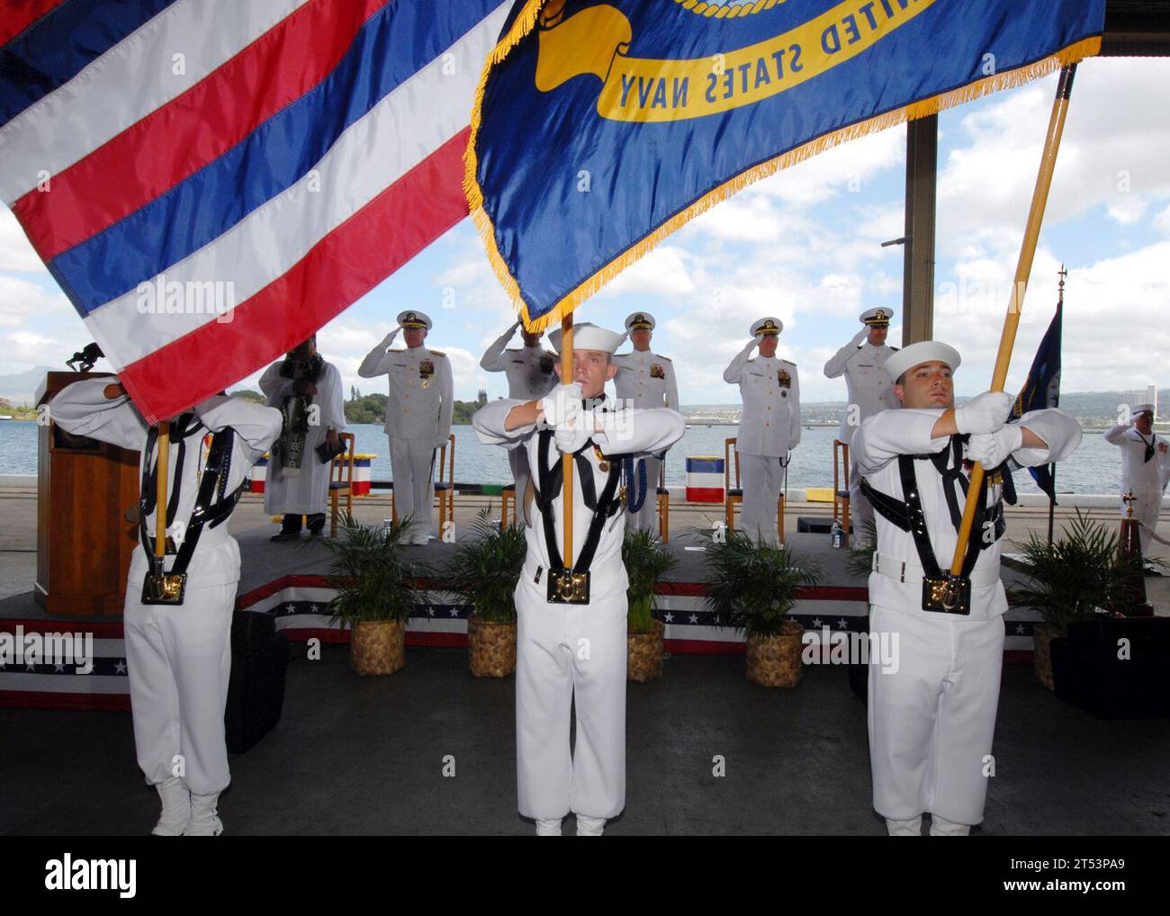 ceremonial guard, change of command ceremony, colors, Navy Region ...