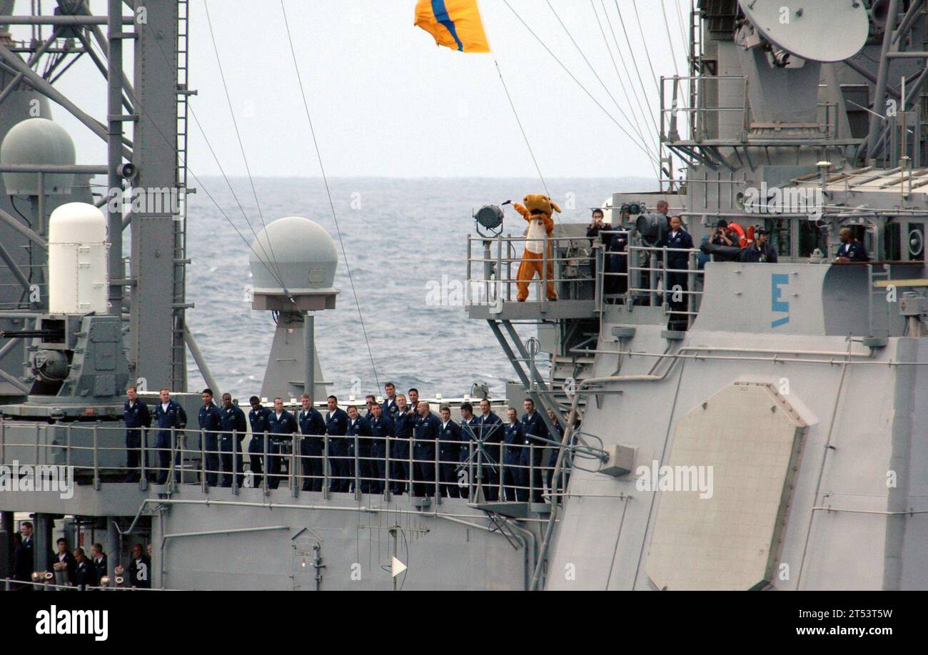 CG 57, CVN 76, japan maritime self defense force, JMSDF, man the rails ...