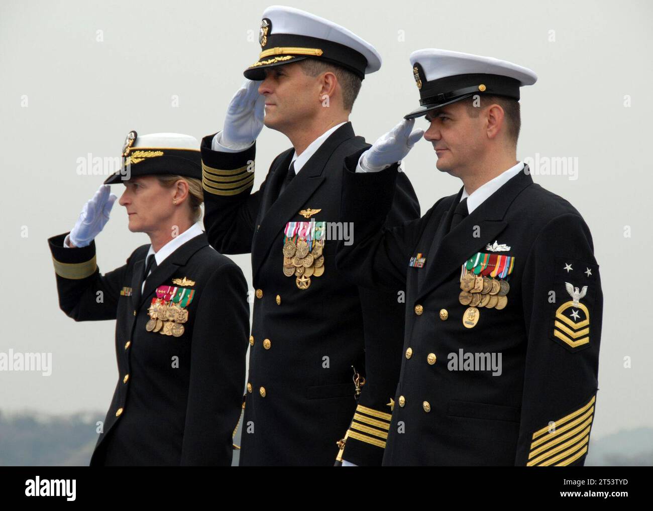change of command ceremony, color guard, Japan, USS Blue Ridge (LCC 19 ...