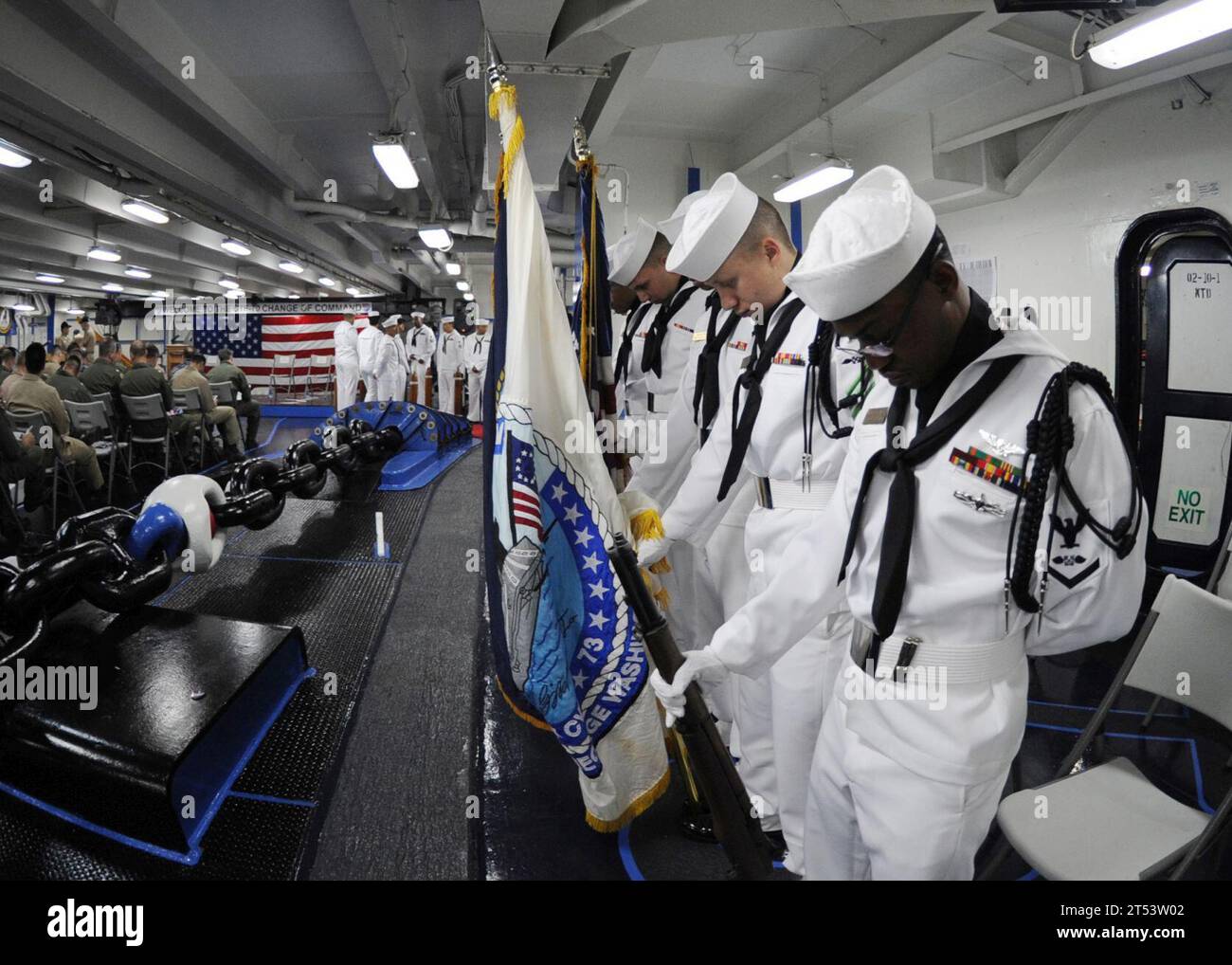 change of command ceremony, color guard, CTF-70, Pacific Ocean, U.S ...