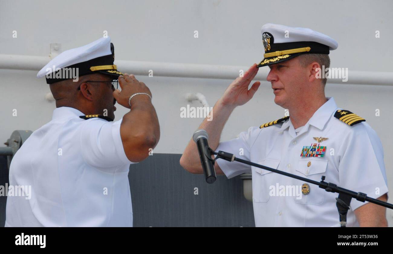 Change of Command, commanding officer, LHD 4, USS Boxer Stock Photo - Alamy