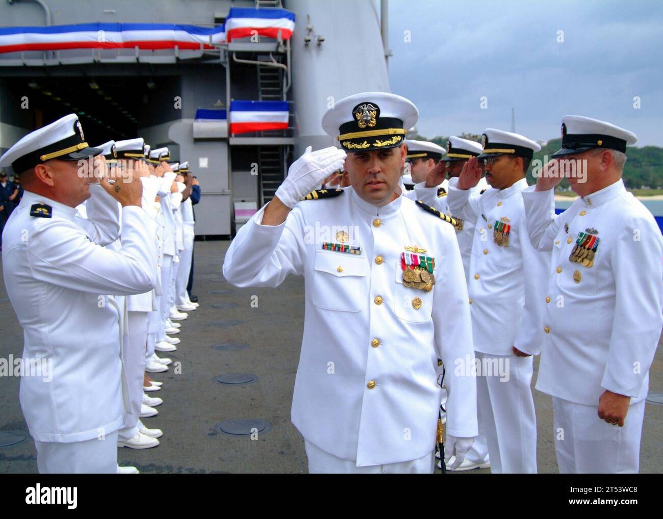 change, command, commanding officer, Harpers Ferry, LSD 49, salute ...