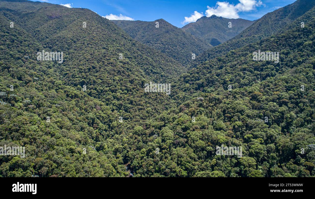Aerial view to a valley in the Serra de mantiqueira (Mantiquiera ...