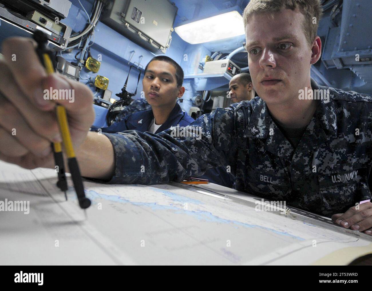 chart room, Indian Ocean, Sailor, U.S. navy , USS ESSEX (LHD 2 Stock ...
