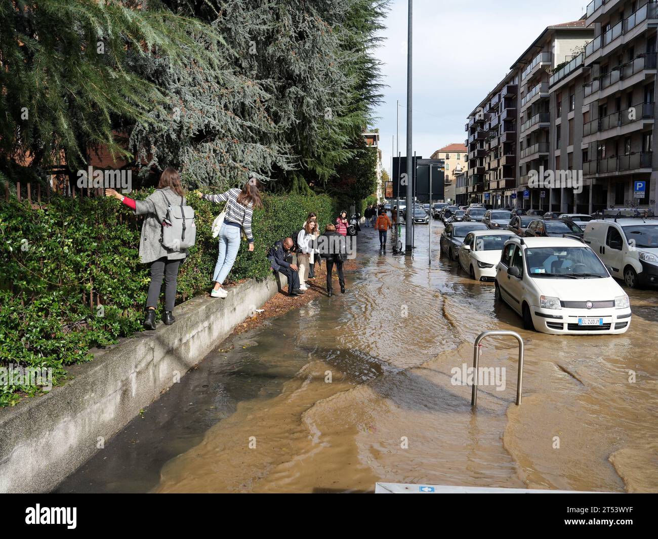 Milan, Italy. 31st Oct, 2023. Milan - The Seveso floods after the storm ...