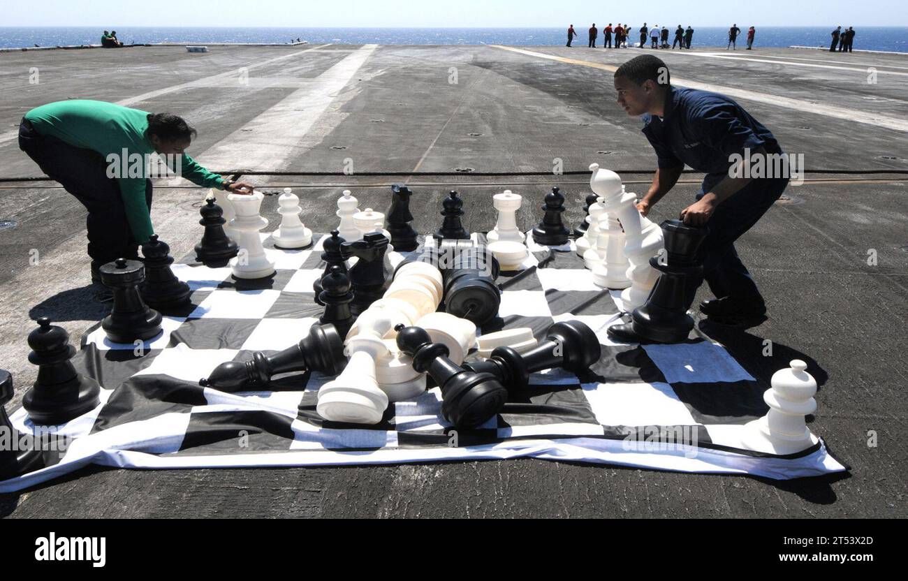 chess set, flight deck, Red Sea, U.S. navy , USS Dwight D. Eisenhower ...