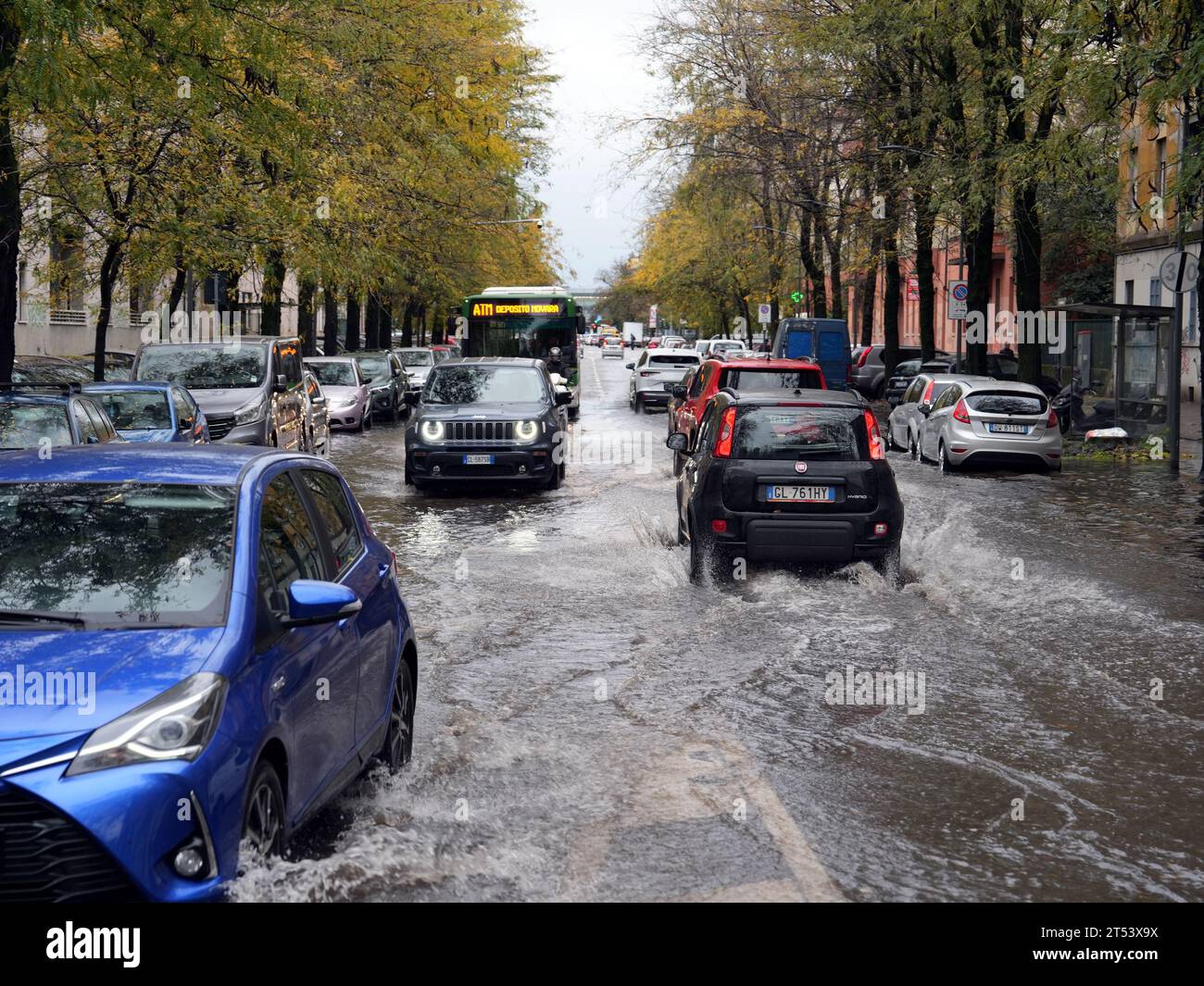 Milan, Italy. 31st Oct, 2023. Milan - The Seveso floods after the storm ...