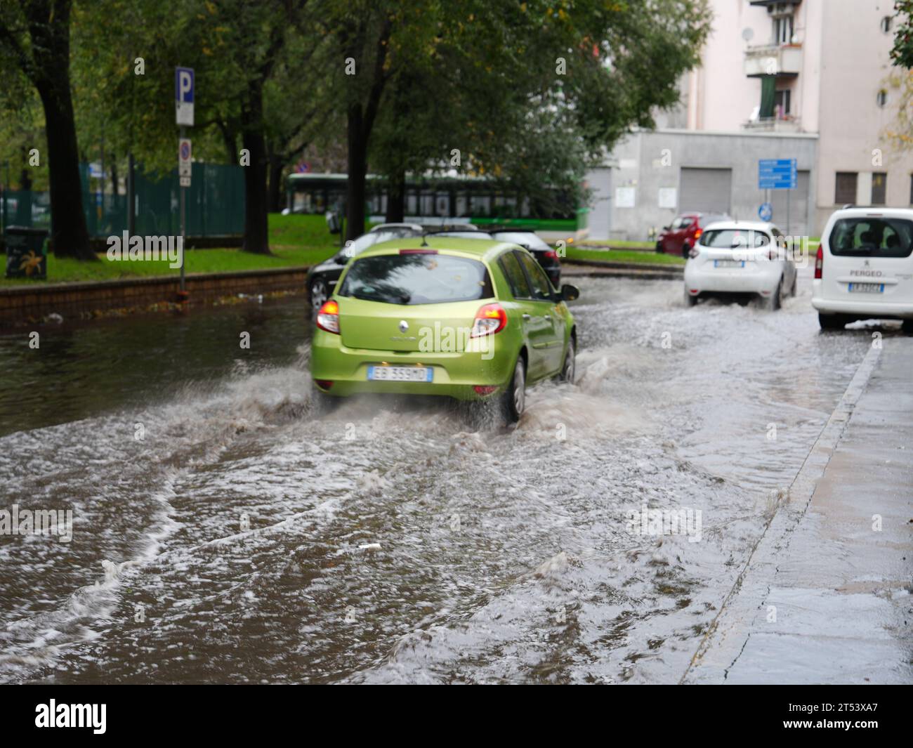 Milan, Italy. 31st Oct, 2023. Milan - The Seveso floods after the storm ...
