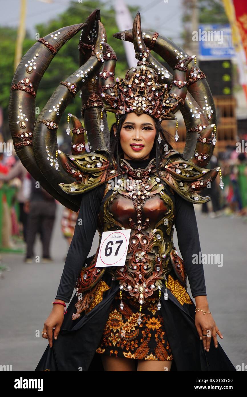 The participant Biro Fashion Carnival with a spider costume Stock Photo ...