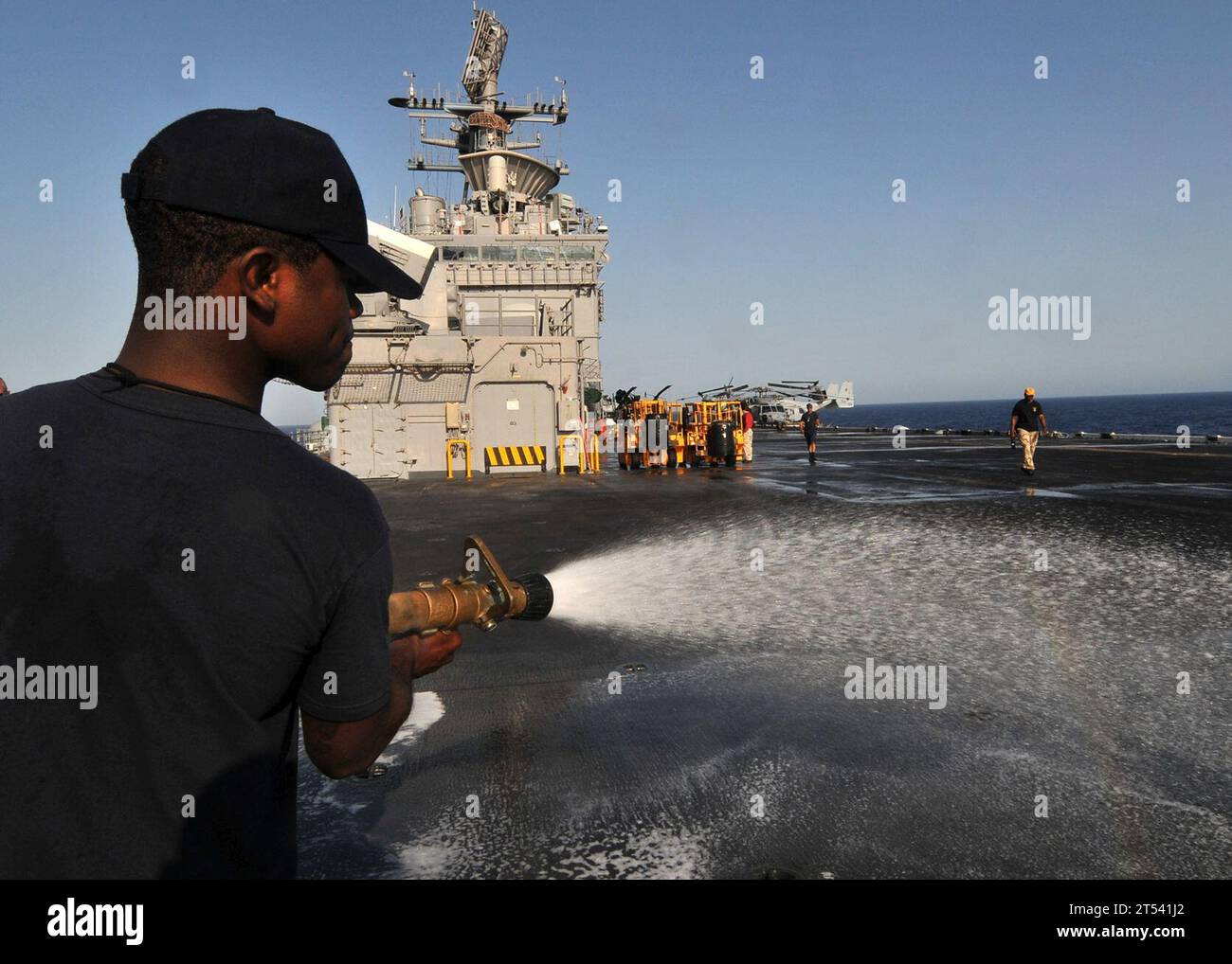 Clean, flight deck, maintenance, multipurpose amphibious assault ship ...