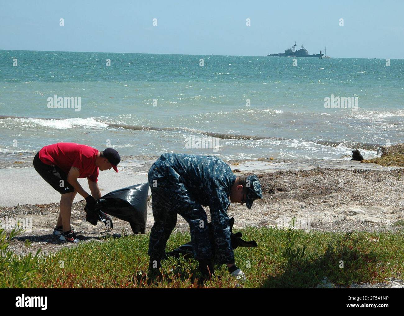 Clean-up, Earth Day, Guided-missile cruiser, Naval Air Station Key West ...