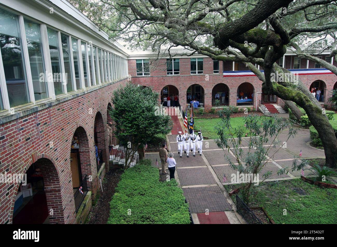 color guard, courtyard, Fla., Naval Air Technical Training Center ...