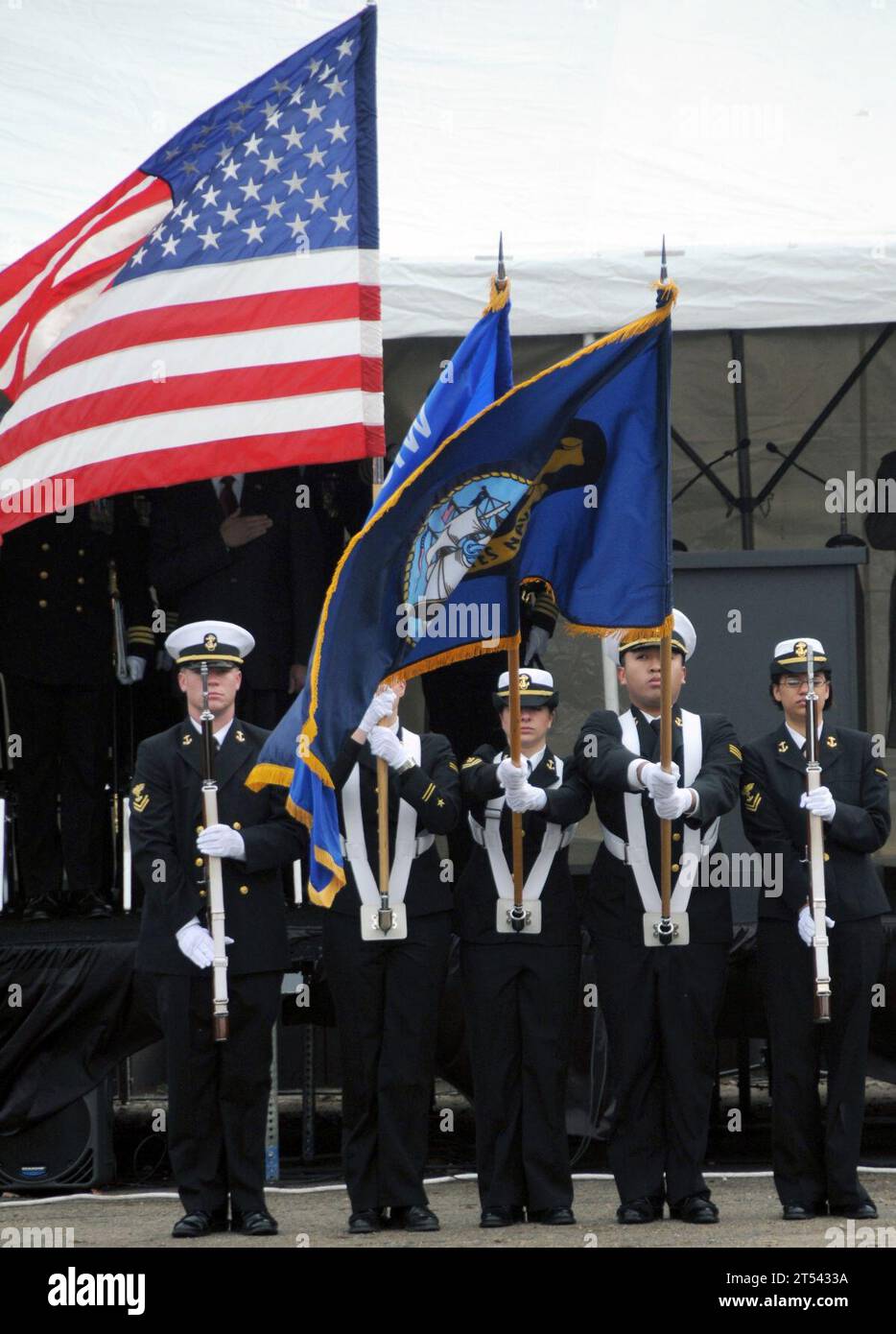 color guard, commissioning, USS Freedom, Veterans Park Stock Photo - Alamy