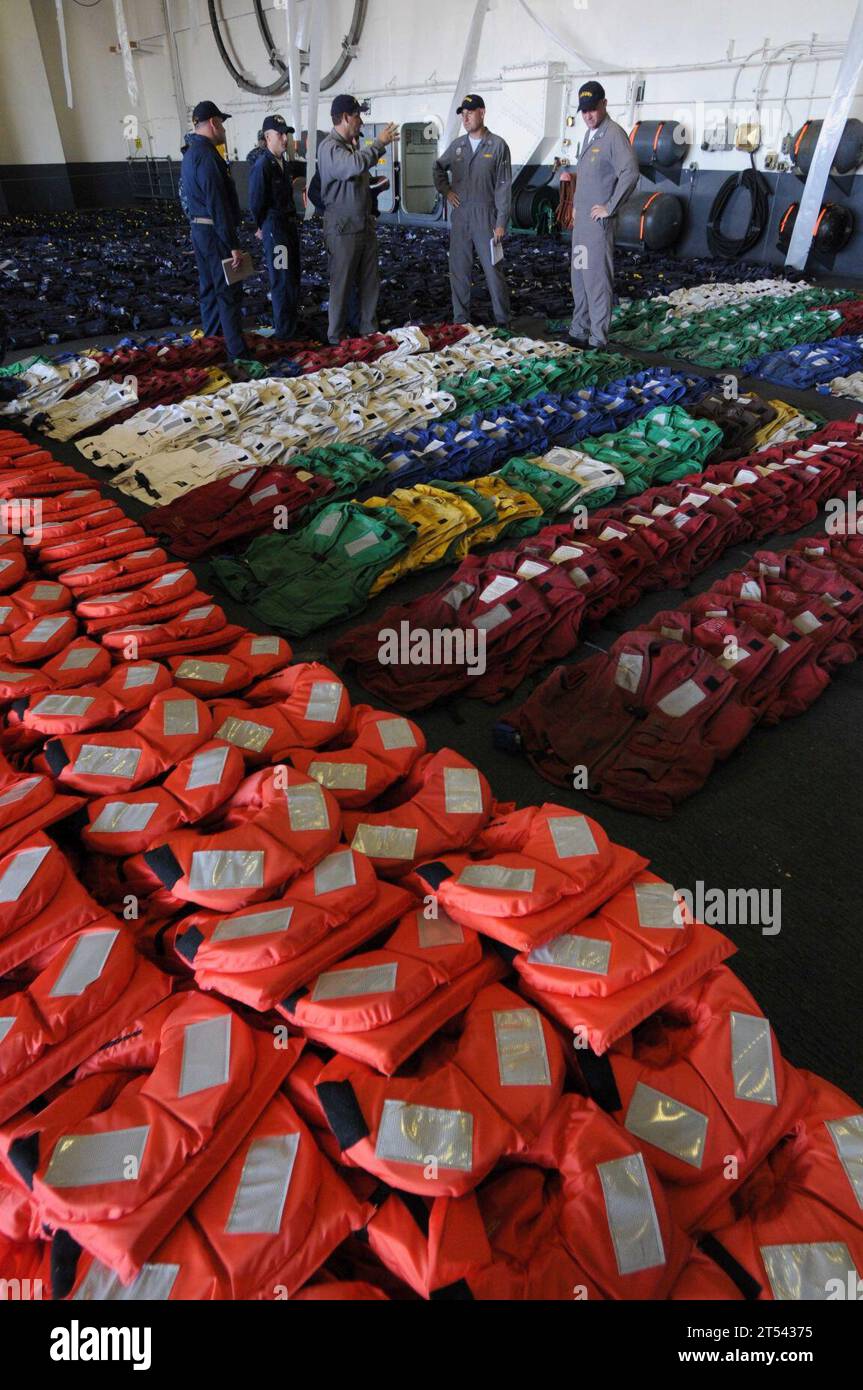 combat readiness, inspection, INSURV, LIFE JACKETS, loat coats, navy ...