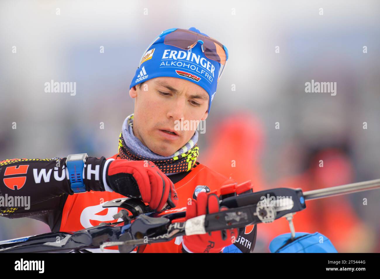 Simon Schempp Aktion 20 km der Herren IBU World Championships Biathlon ...
