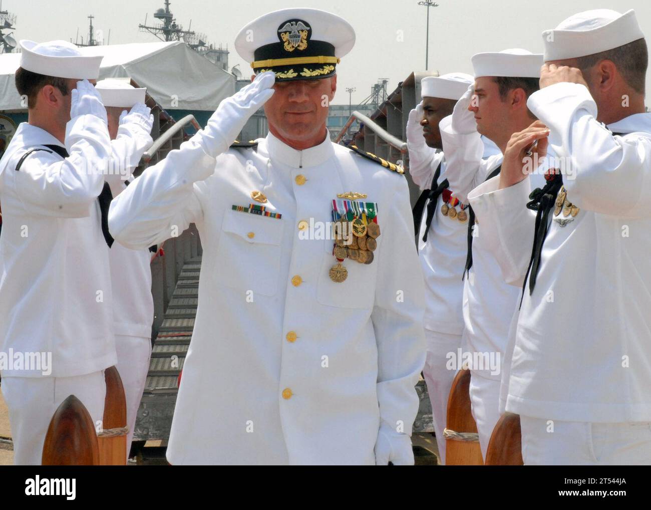 command ceremony held on Naval Station Norfolk's Pier 3, Los Angeles-class attack submarine USS ...