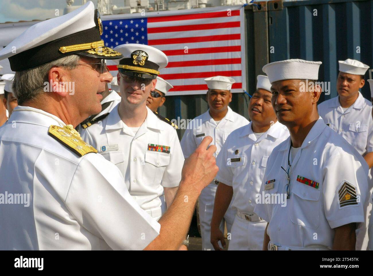 Commander, Philippine Navy Band, U.S. 7th Fleet, Vice Adm. Doug Crowder ...