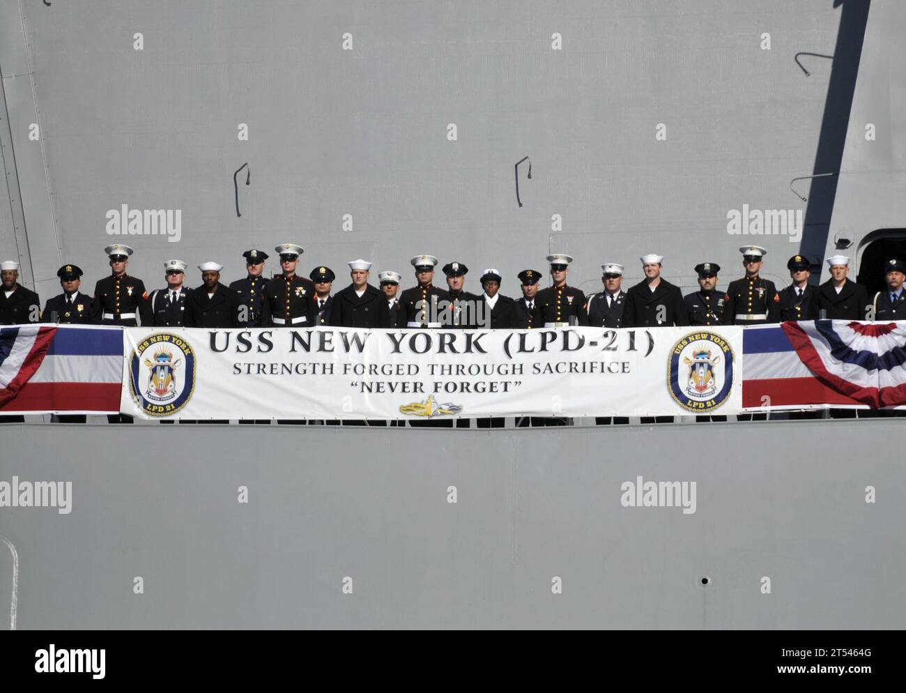 commissioing, firefighers, LPD-21, Marines, navy, New York, people, police officers, Sailors ...