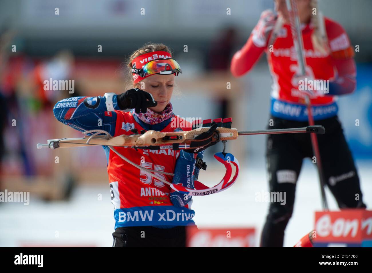 JISLOVA Jessica CZE Aktion Biathlon Welt Cup 10 KM Verfolgung der Frauen in Antholz, Italien am ...