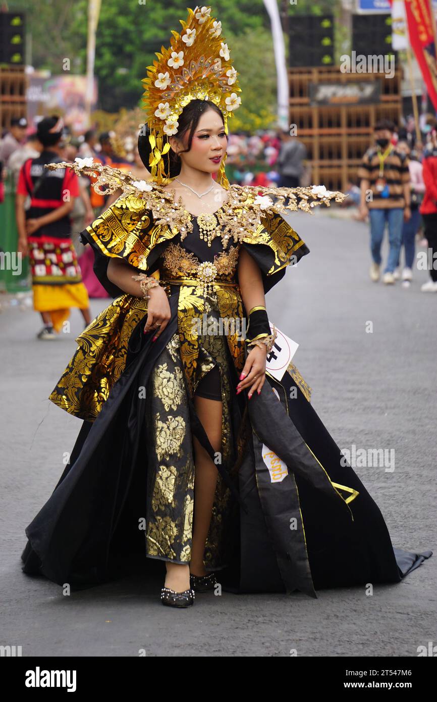 Beautiful participant Biro Fashion Carnival with an exotic costume ...