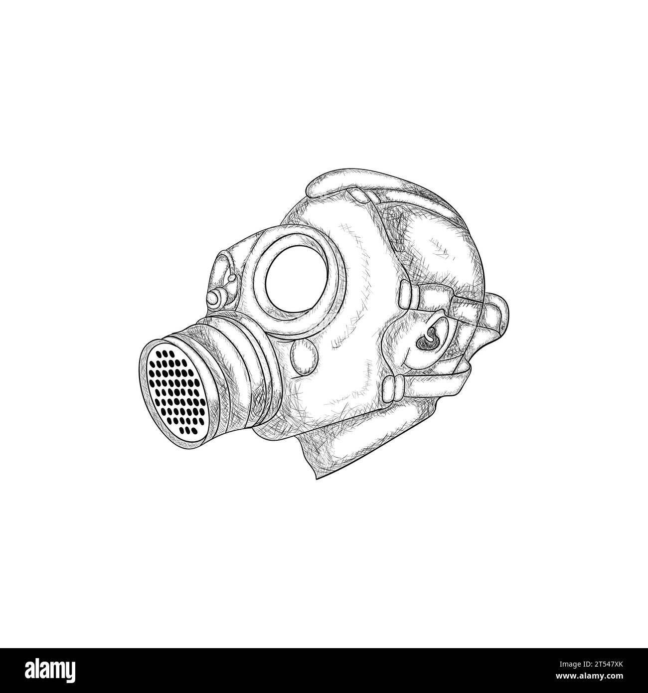 Wearing mask protection line art desi Royalty Free Vector Stock Vector ...